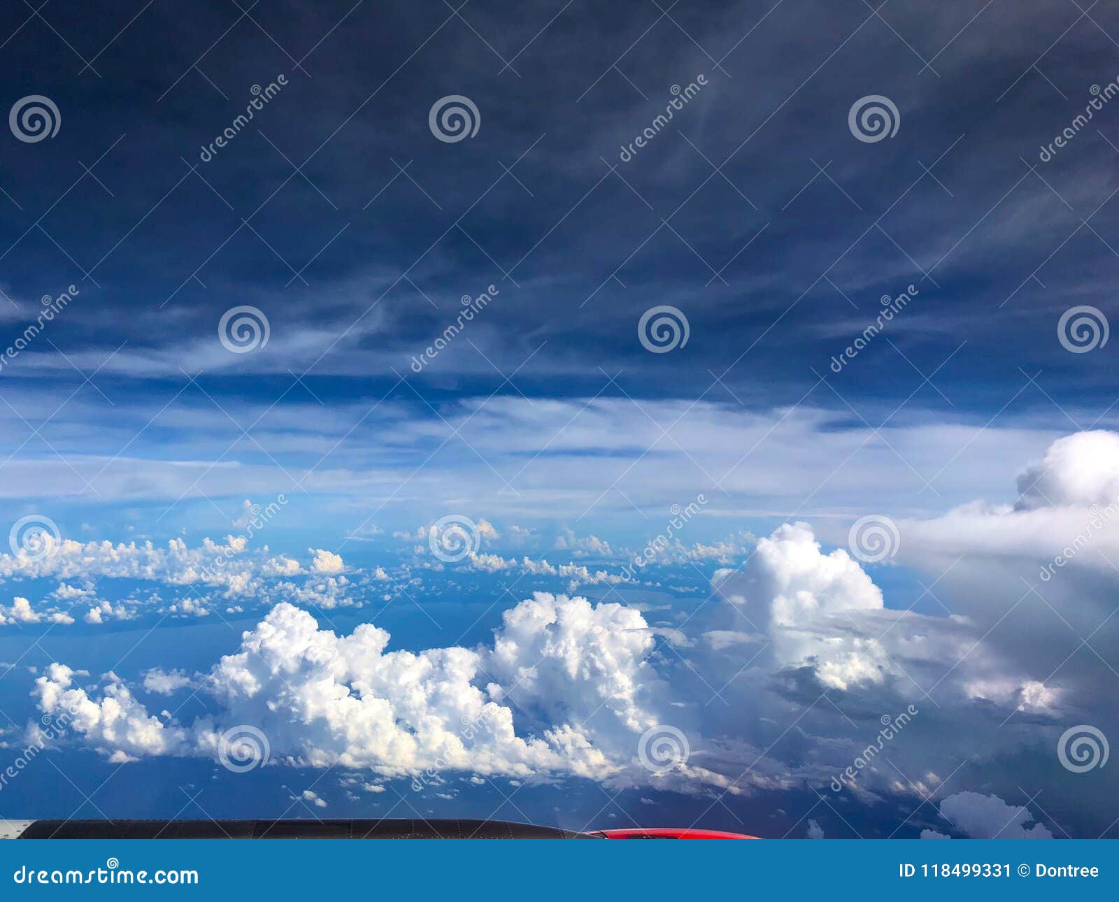 View from Airplane on Sky and Clouds Stock Image - Image of background ...