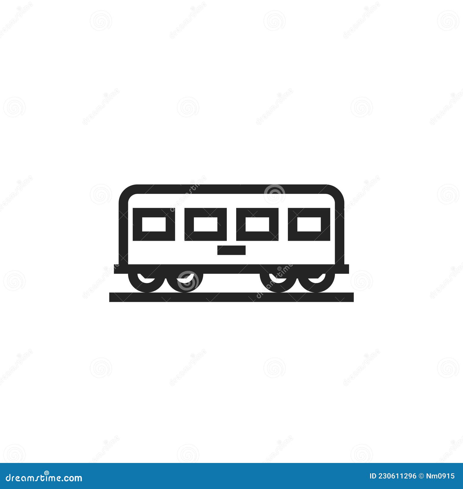 Passenger Wagon Line Icon. Railway Transport Symbol Stock Vector ...