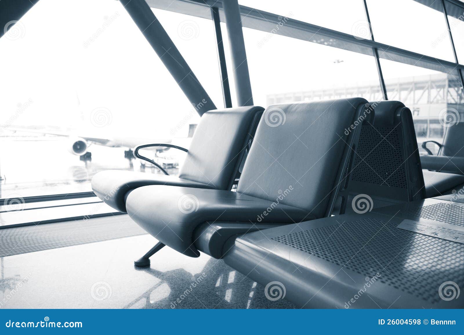 Passenger Waiting Chairs in Airport Stock Photo - Image of public ...