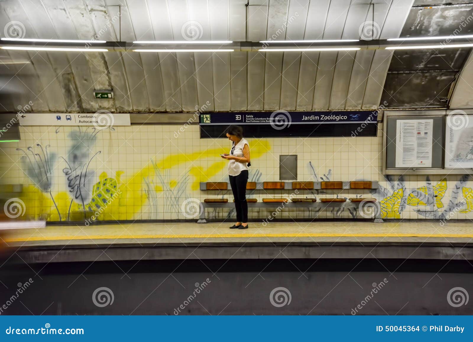 Passenger Waiting for Subway Train Editorial Stock Image - Image of ...
