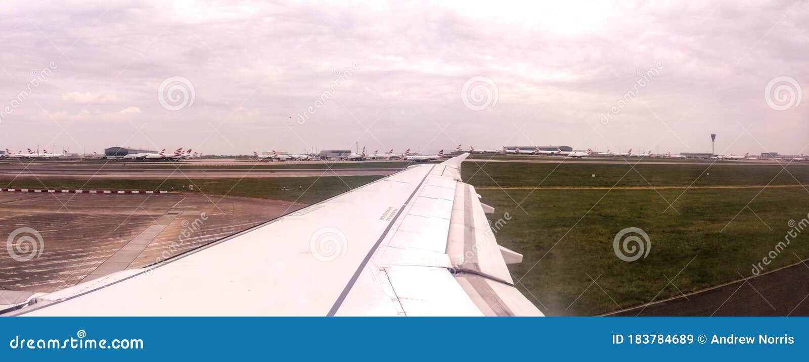 Airline Window View, Aircraft Wing Currently Flying At The Sky Royalty ...