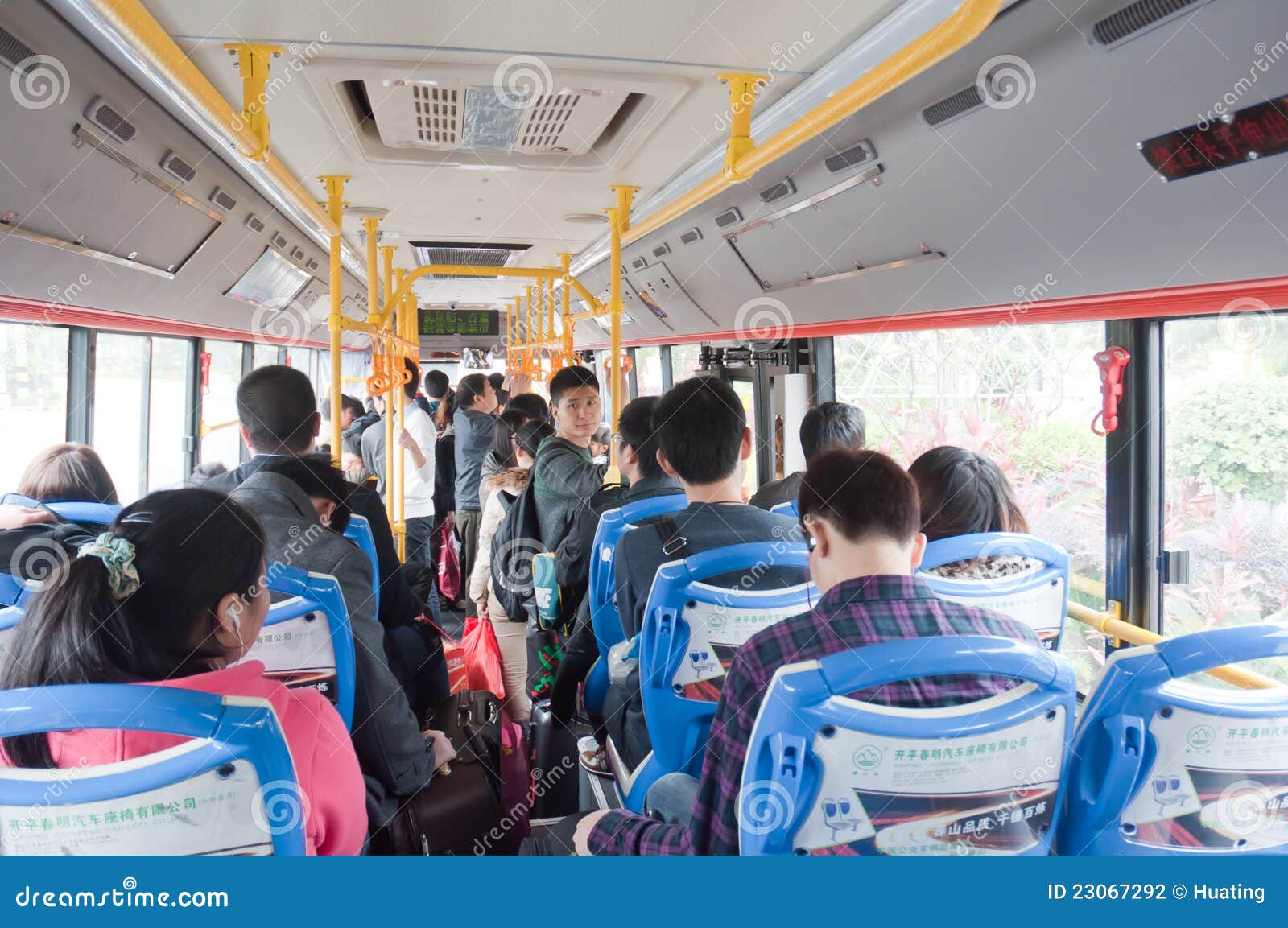 Passengers in the bus editorial photography. Image of crowded - 23067292