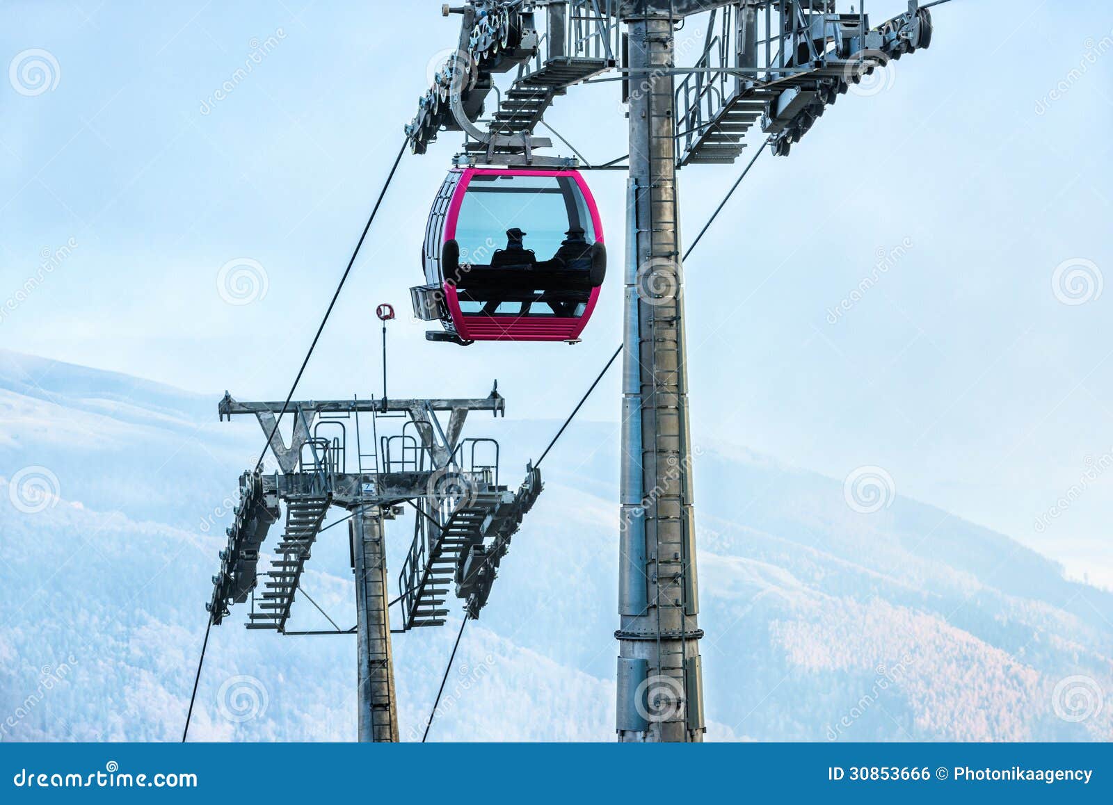 Passengers in cable car stock photo. Image of hiking - 30853666