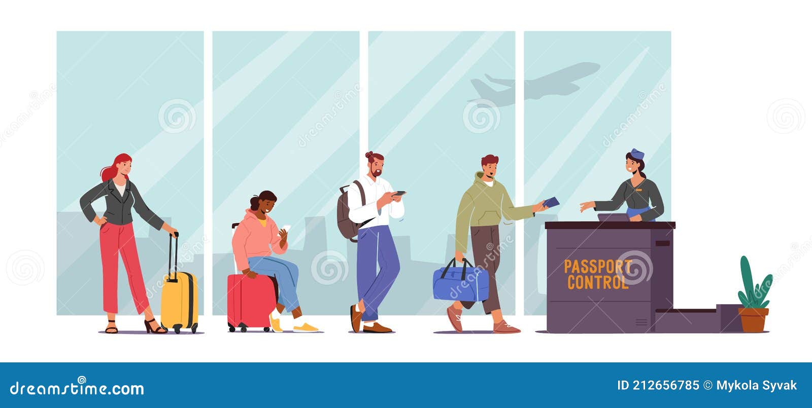 Registration In Airport Passport Control During Covid Pandemic ...