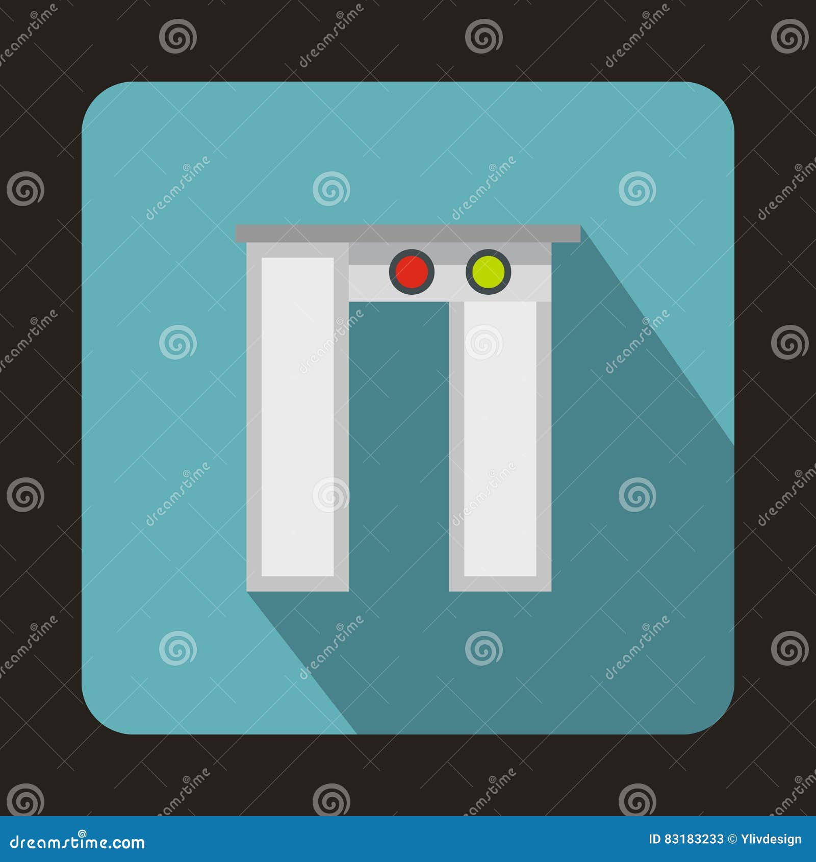 Passengers Check at Airport Icon, Flat Style Stock Vector ...