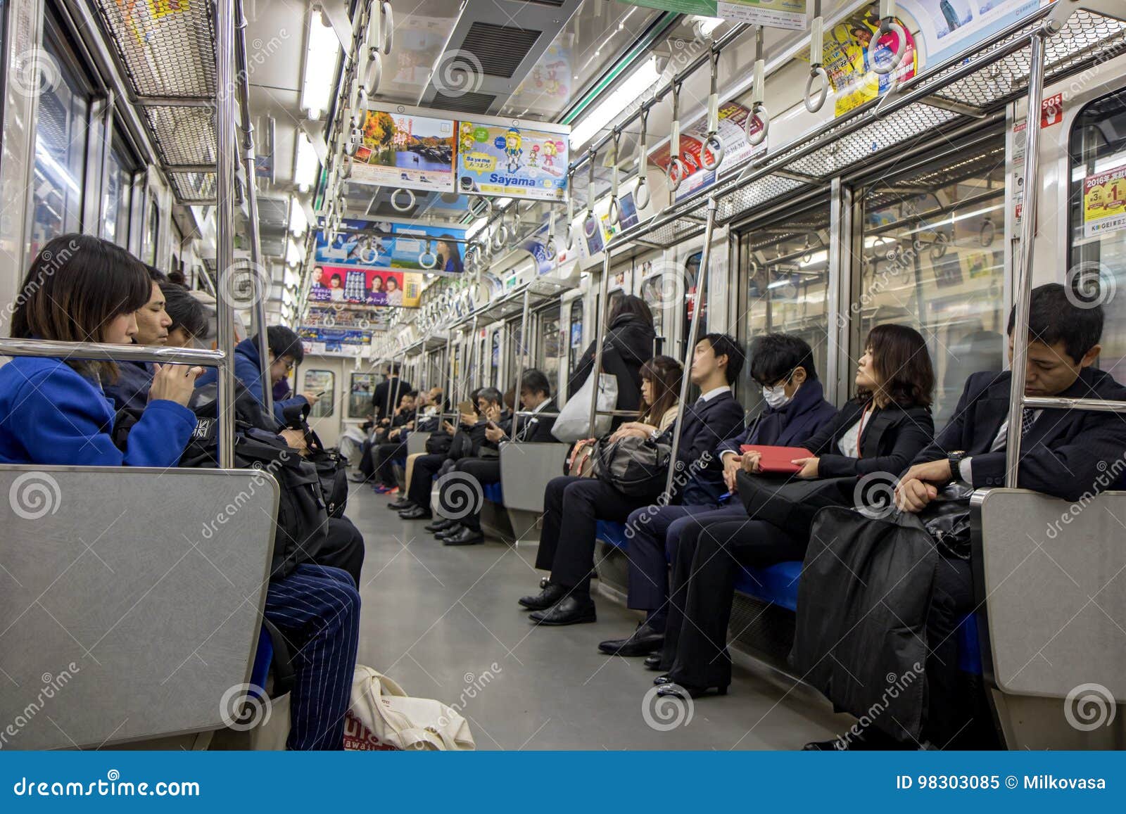 Passengers Commuting in Subway Train Editorial Image - Image of metro ...