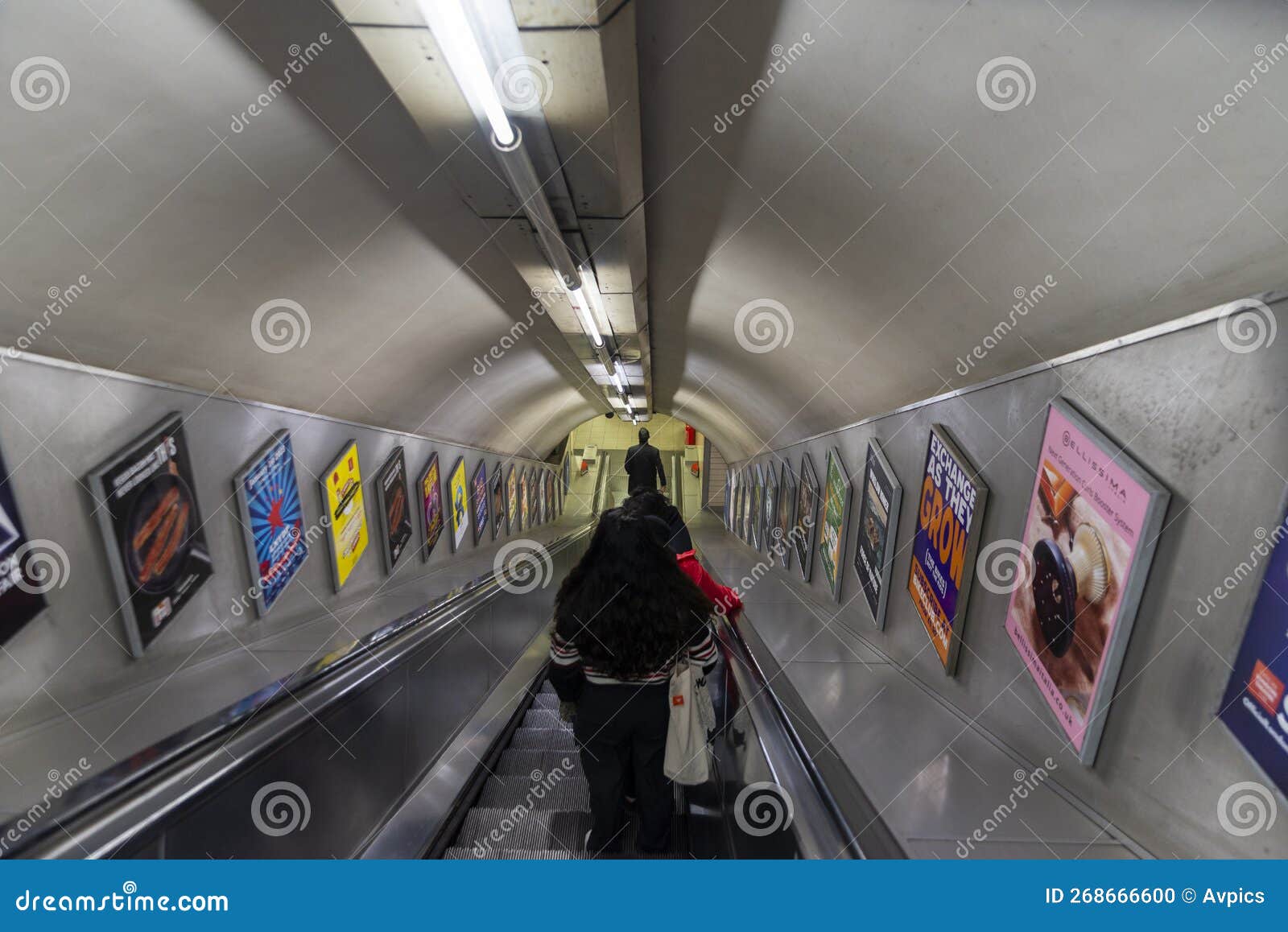 An Escalator For Descending To The Arrival Area In The Buildings Of The ...