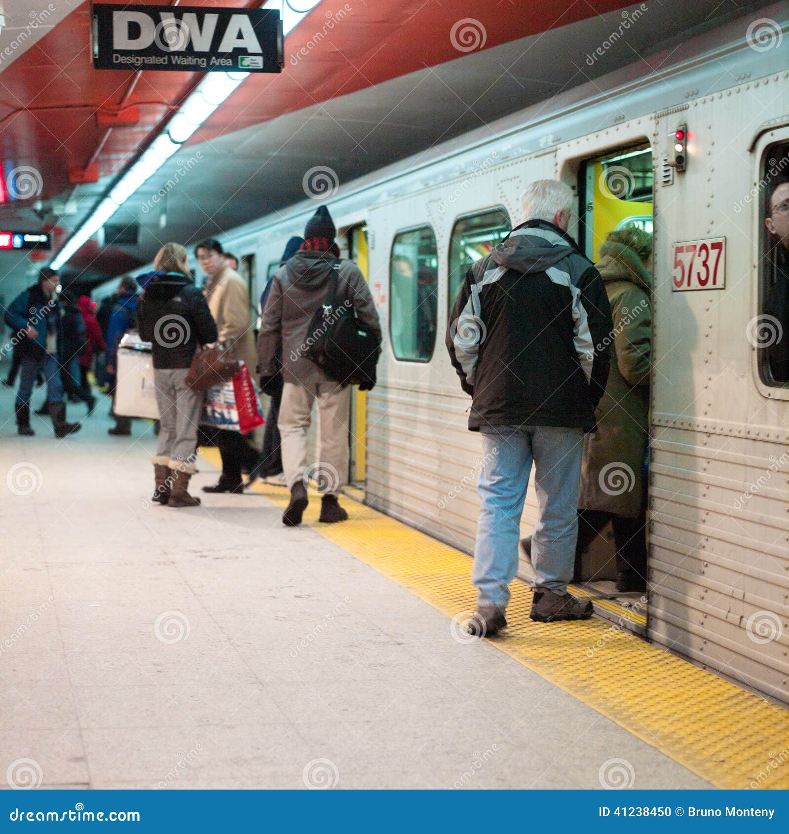 Passengers Entering in a Subway Train, Toronto, Editorial Image - Image ...