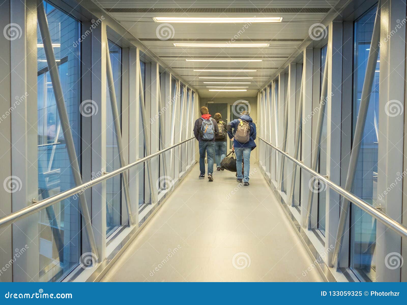 Passengers Goes To Airplane through Jet Bridge Editorial Image - Image ...
