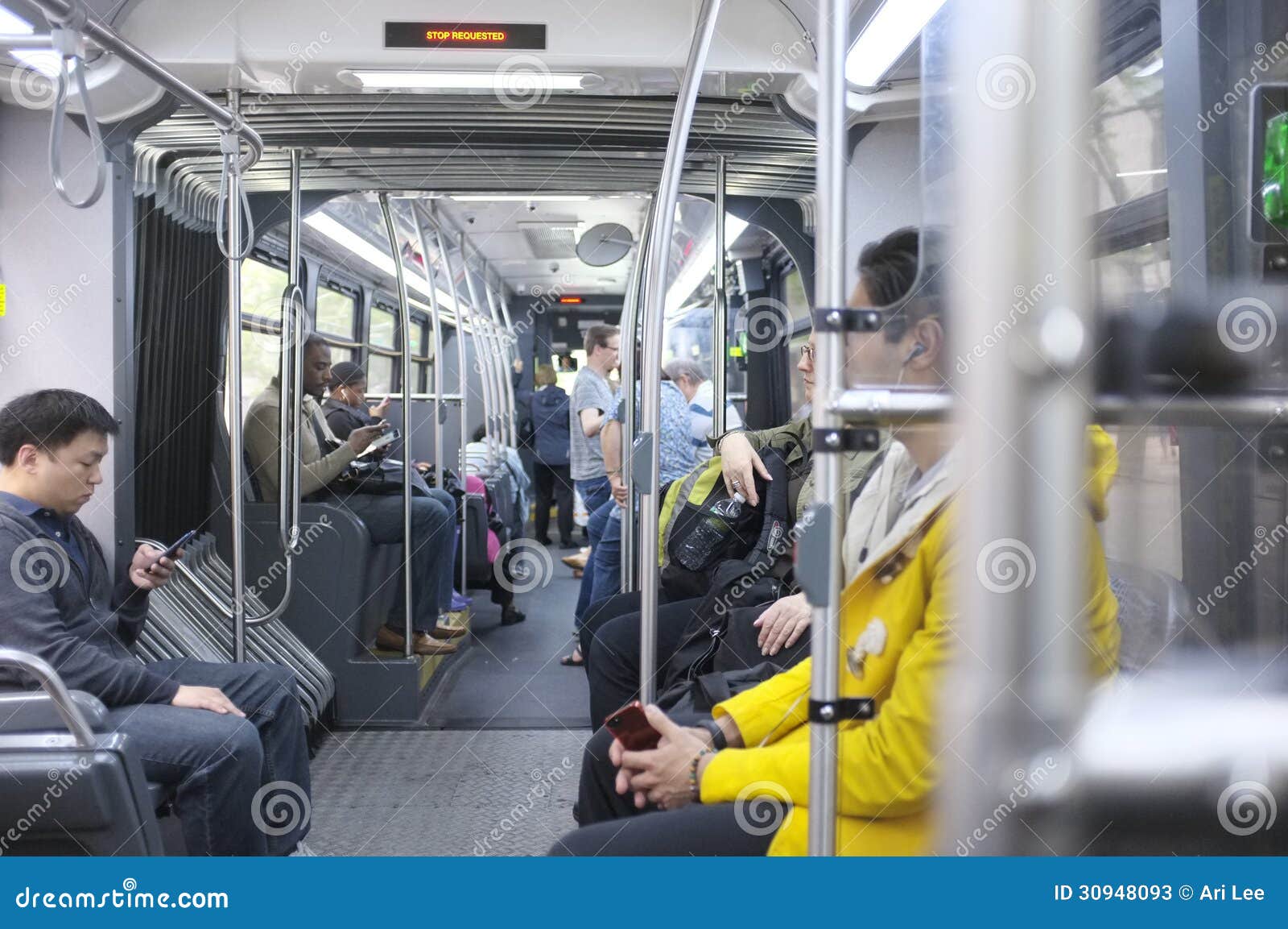 Passengers inside a bus editorial stock photo. Image of life - 30948093