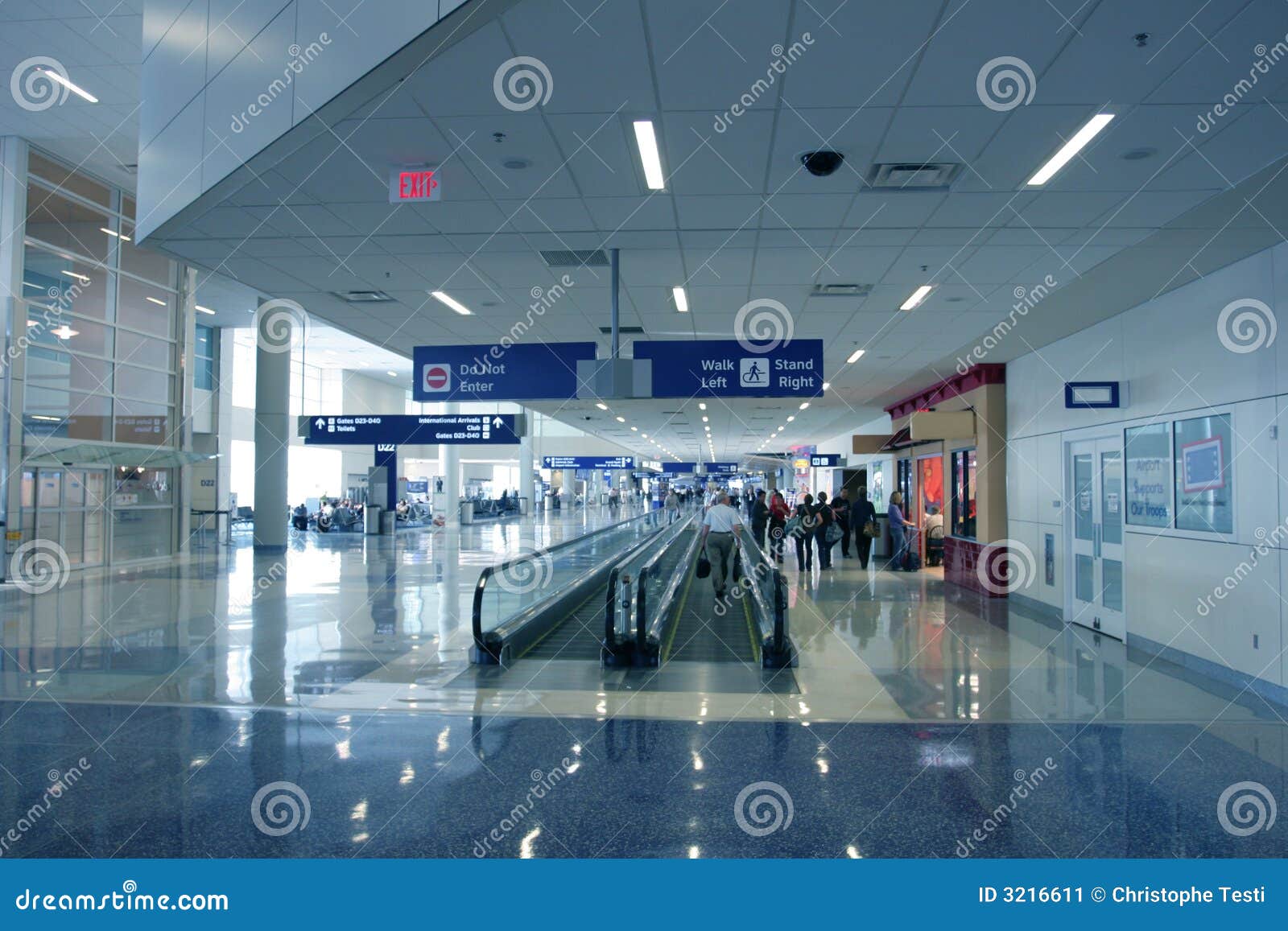 Passengers in Modern Airport Stock Image - Image of checking, line: 3216611