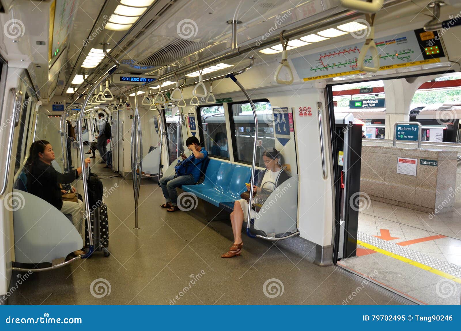 Passengers in MRT train editorial image. Image of people - 79702495