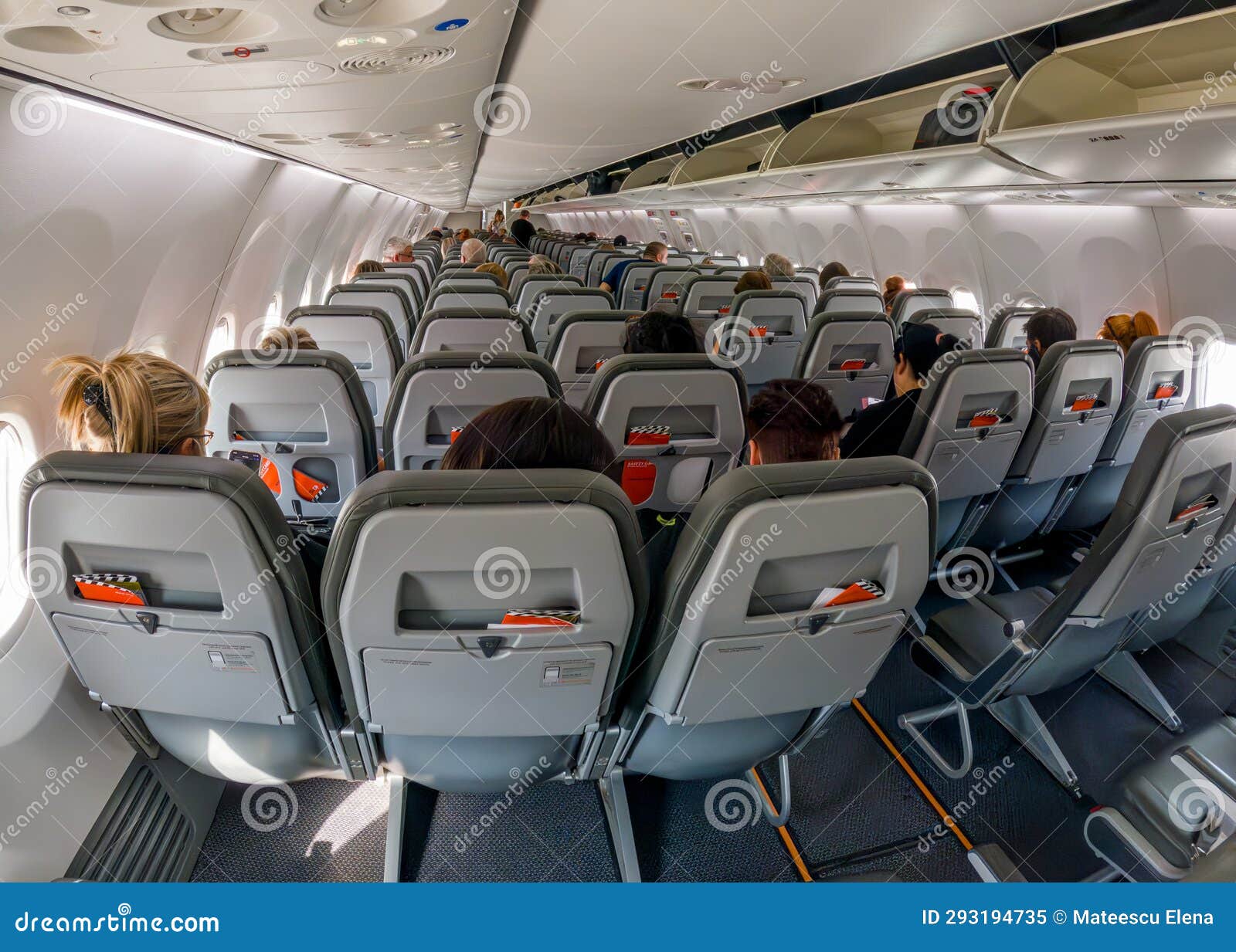 Passengers on the Plane Waiting for Take-off Stock Image - Image of ...