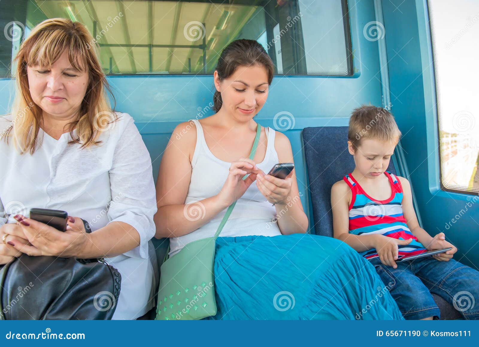 Passengers Sitting in the Train Metro Stock Photo - Image of female ...