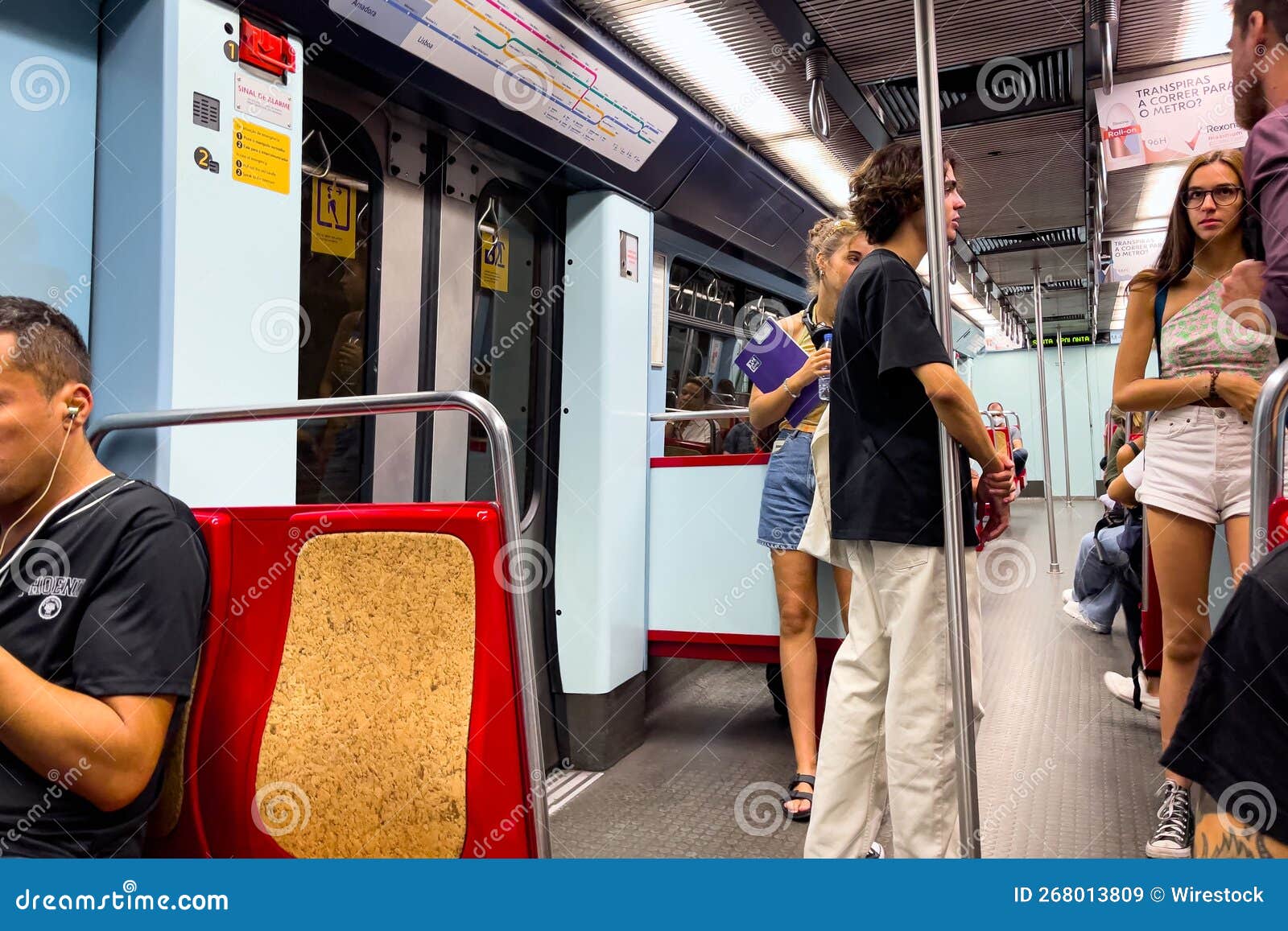 Passengers Taking a Ride in the Metro in Lisbon Editorial Stock Image ...