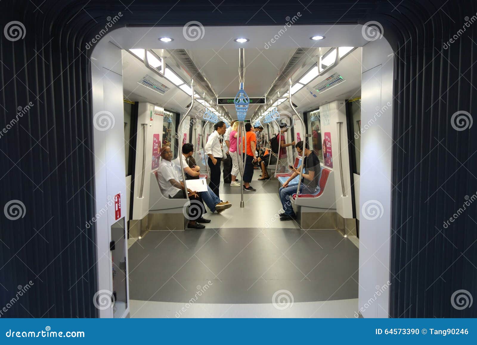 Passengers in the Train MRT. Singapore Subway Editorial Image - Image ...