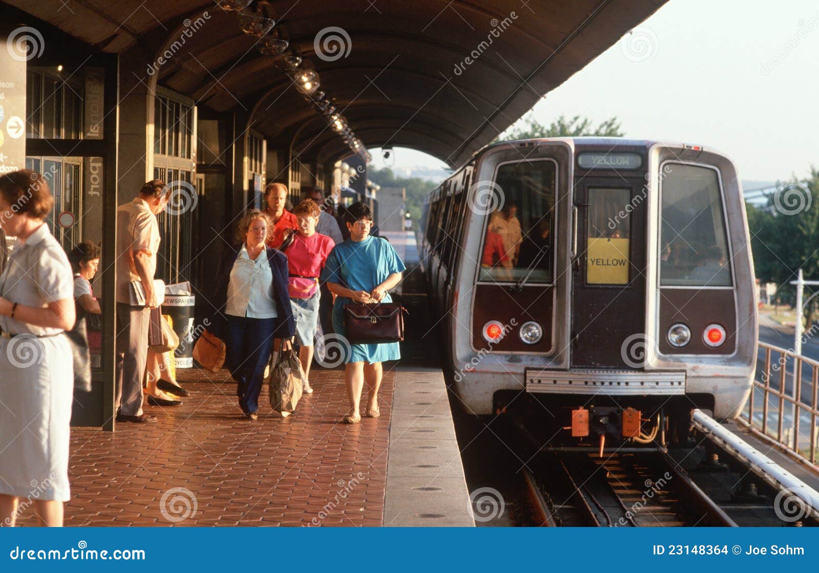 Passengers on Train Platform Editorial Stock Image - Image of district ...