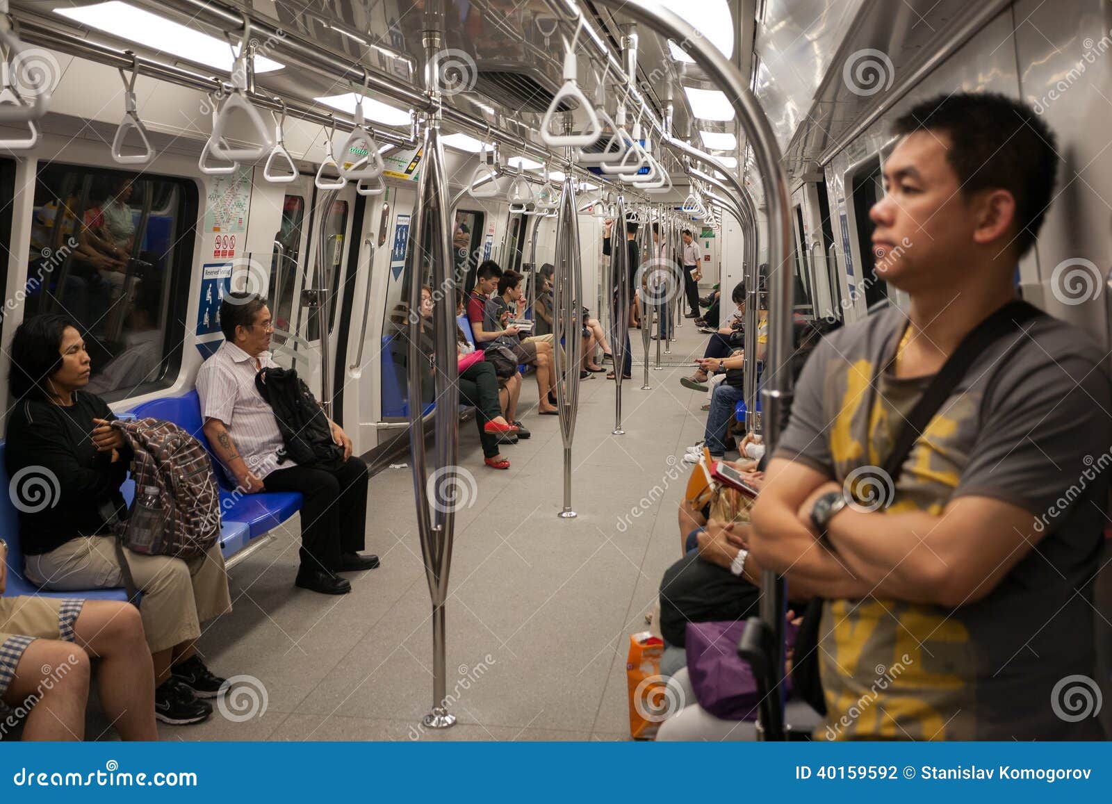 Passengers in the Train Subway Singapore Editorial Photography - Image ...