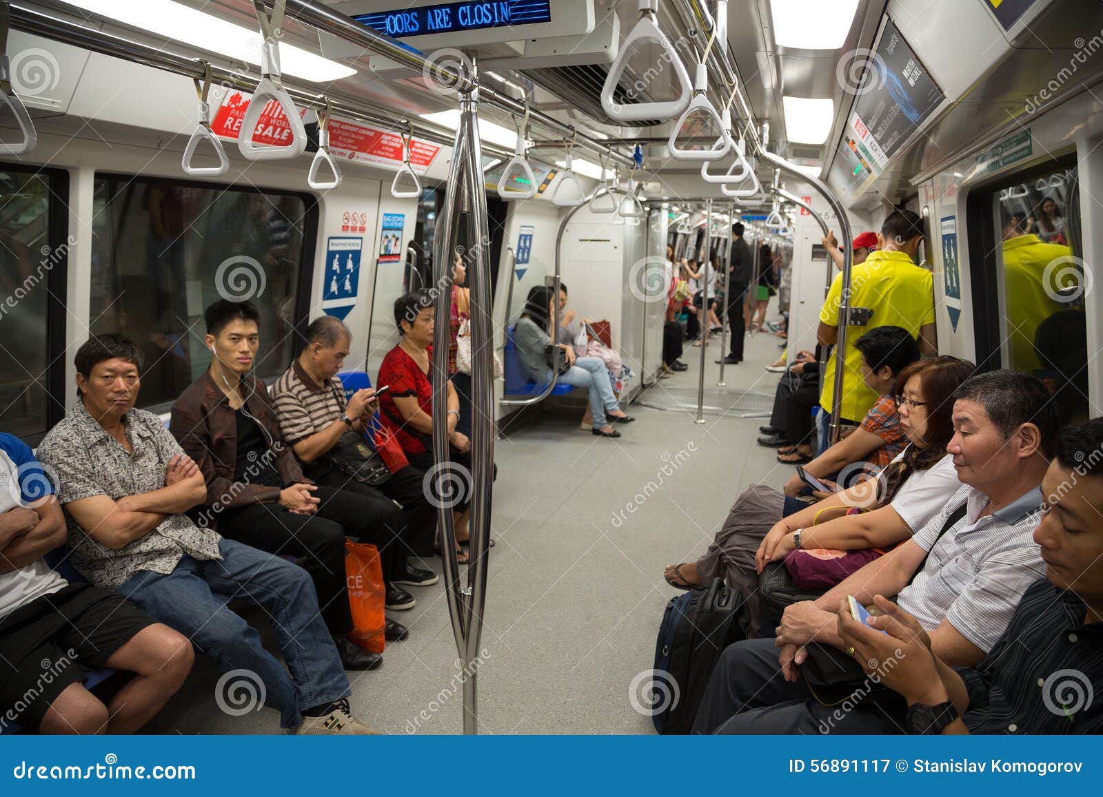 Passengers in Train Subway Singapore Editorial Photography - Image of ...