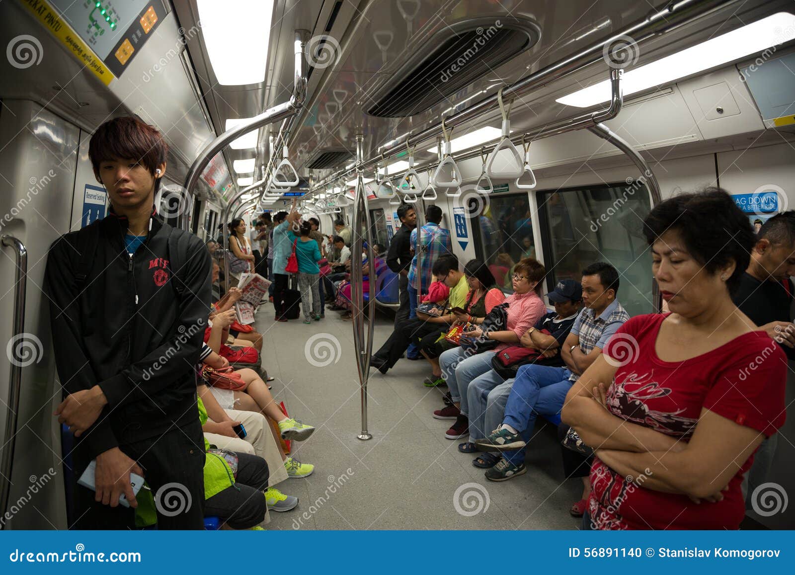 Passengers in Train Subway Singapore Editorial Image - Image of mass ...