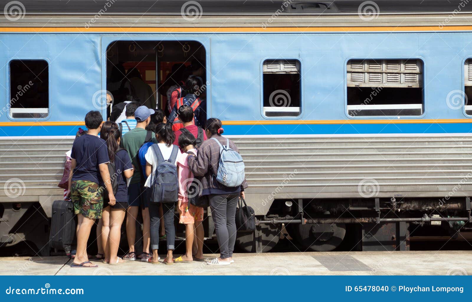 The Passengers Try To Get on Train Editorial Image - Image of stop ...