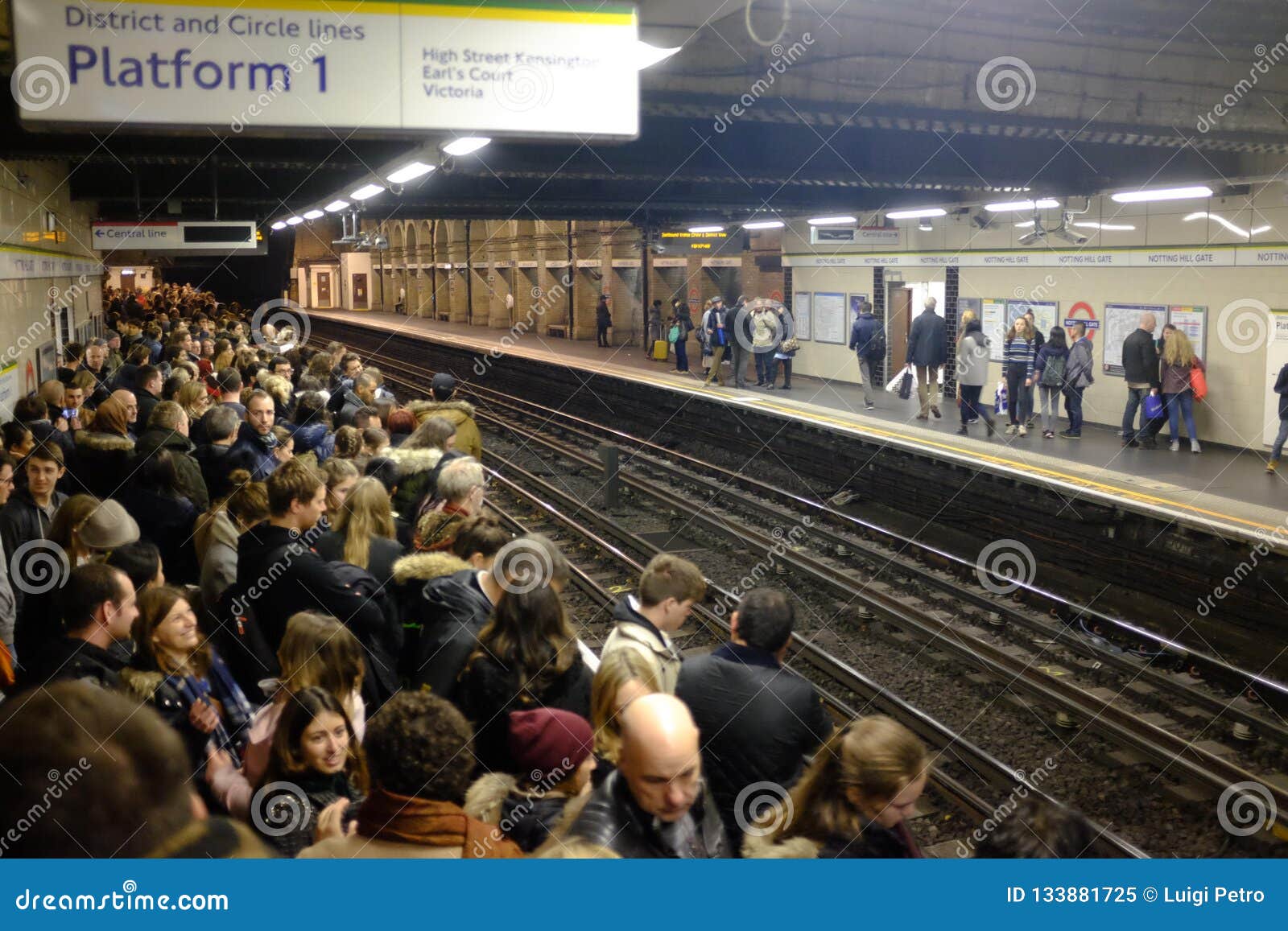 Crowded Platform on the London Underground,UK. Editorial Image - Image ...