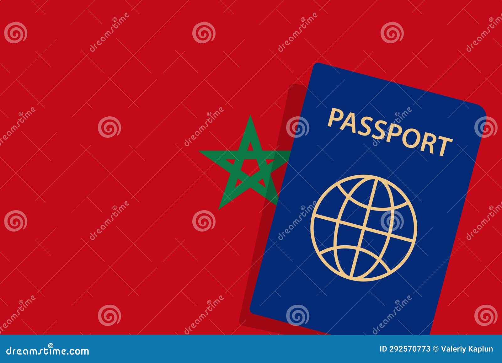 Passeport Marocain. Drapeau Marocain. Illustration Vectorielle ...