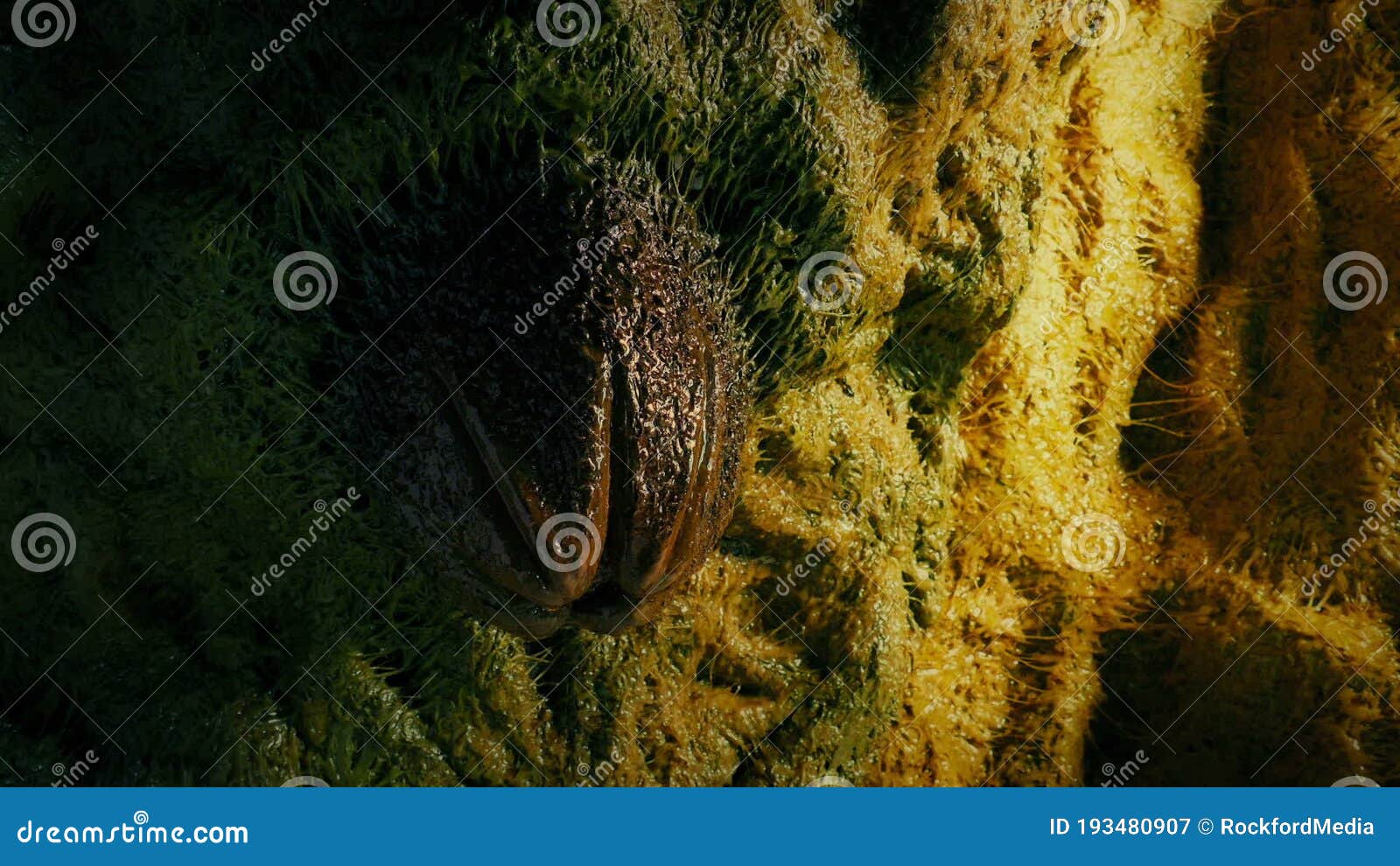 Passing Big Alien Egg Attached To Slimy Wall Stock Video - Video of ...