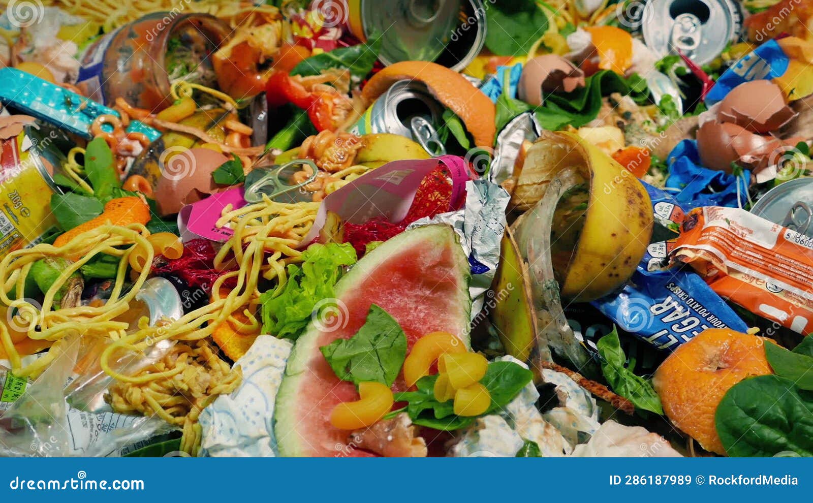 Passing Trash Pile with Mixed Containers and Foods Stock Video - Video ...