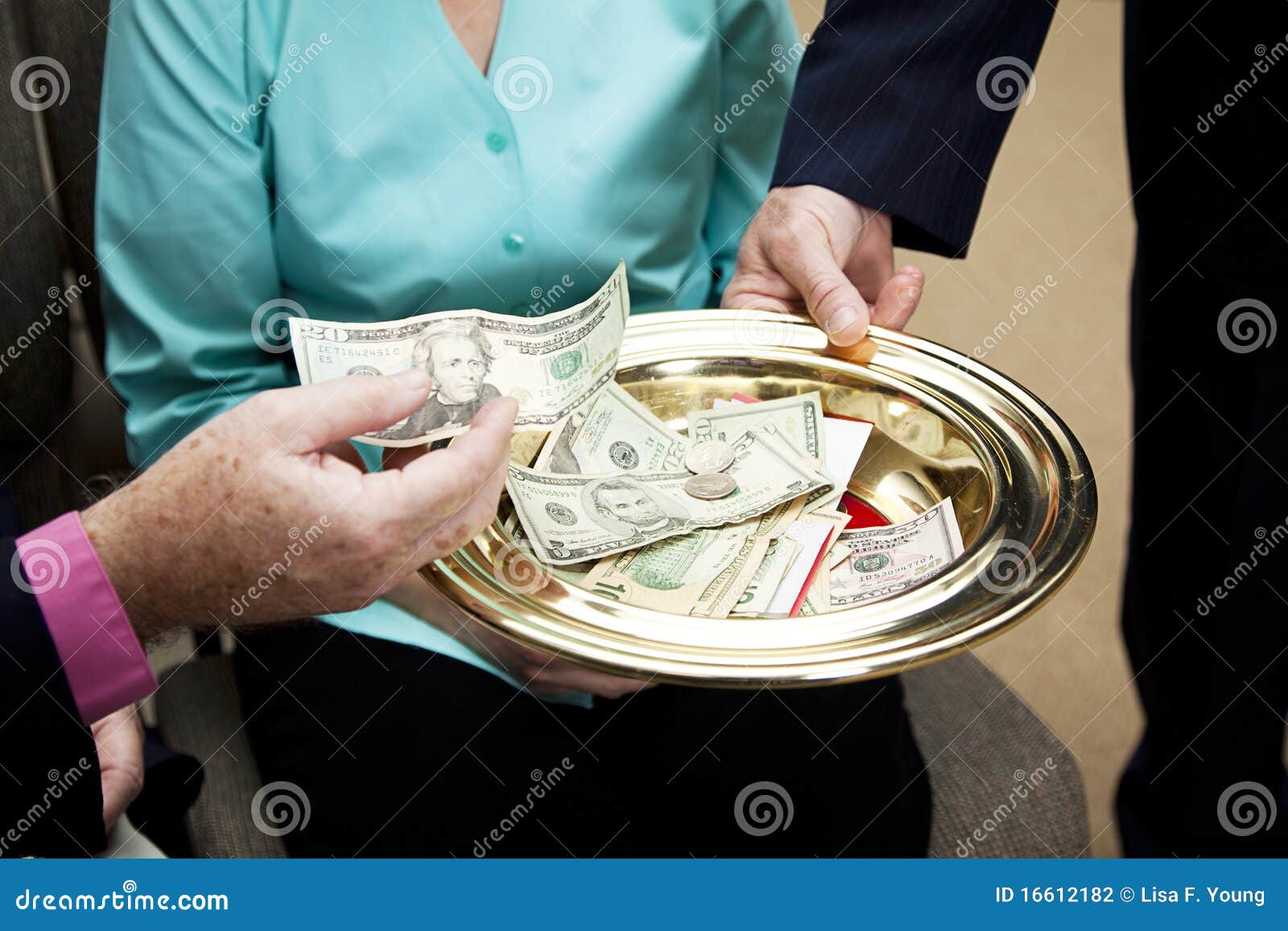 Passing Collection Plate stock photo. Image of religion - 16612182