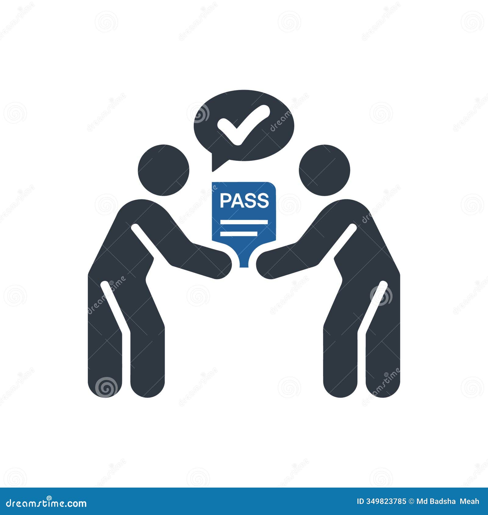 Passing Document Approval Icon Stock Vector - Illustration of pass ...