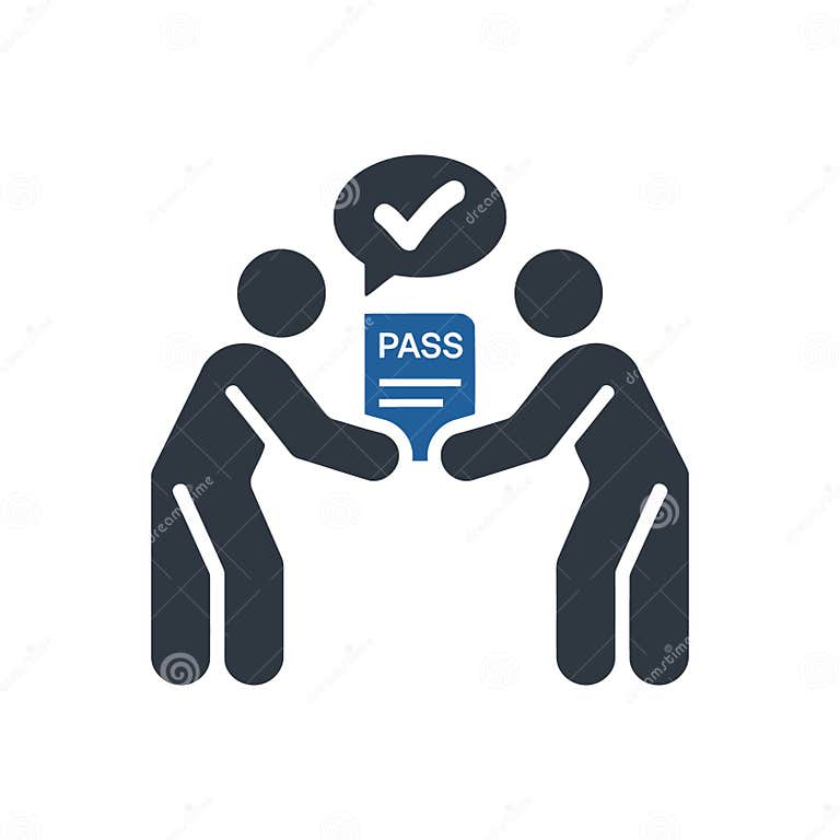 Passing Document Approval Icon Stock Vector - Illustration of pass ...
