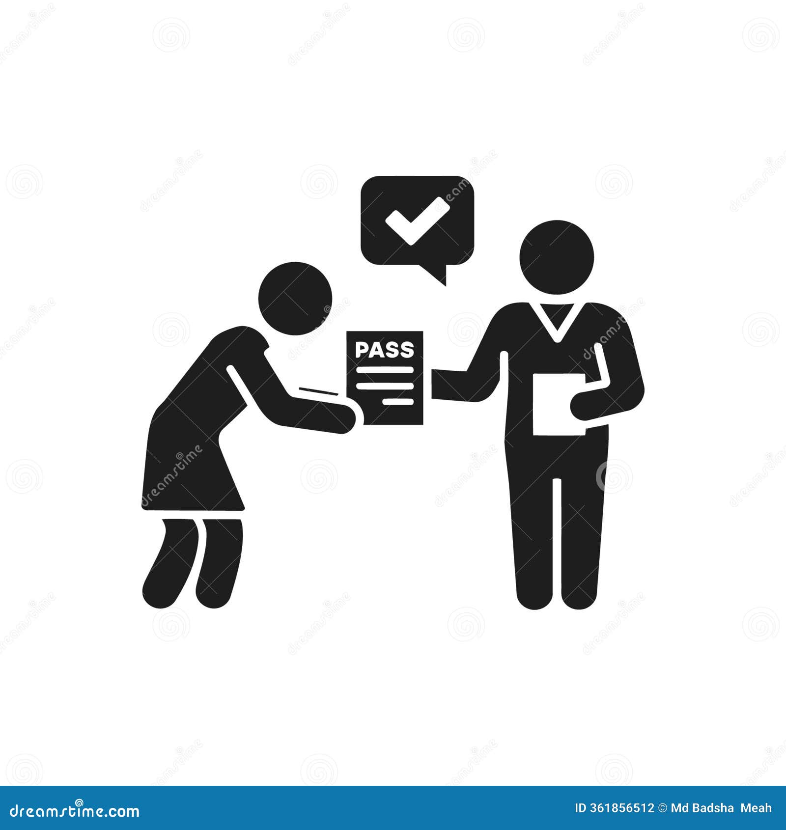 Passing Exam Icons Set Cartoon Vector. Young People Taking Exam ...
