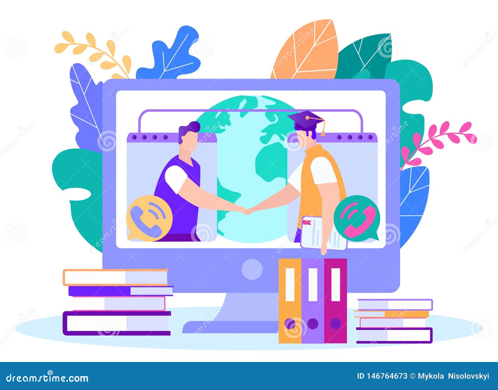 Passing Final Exam Remotely Vector Illustration Stock Vector ...