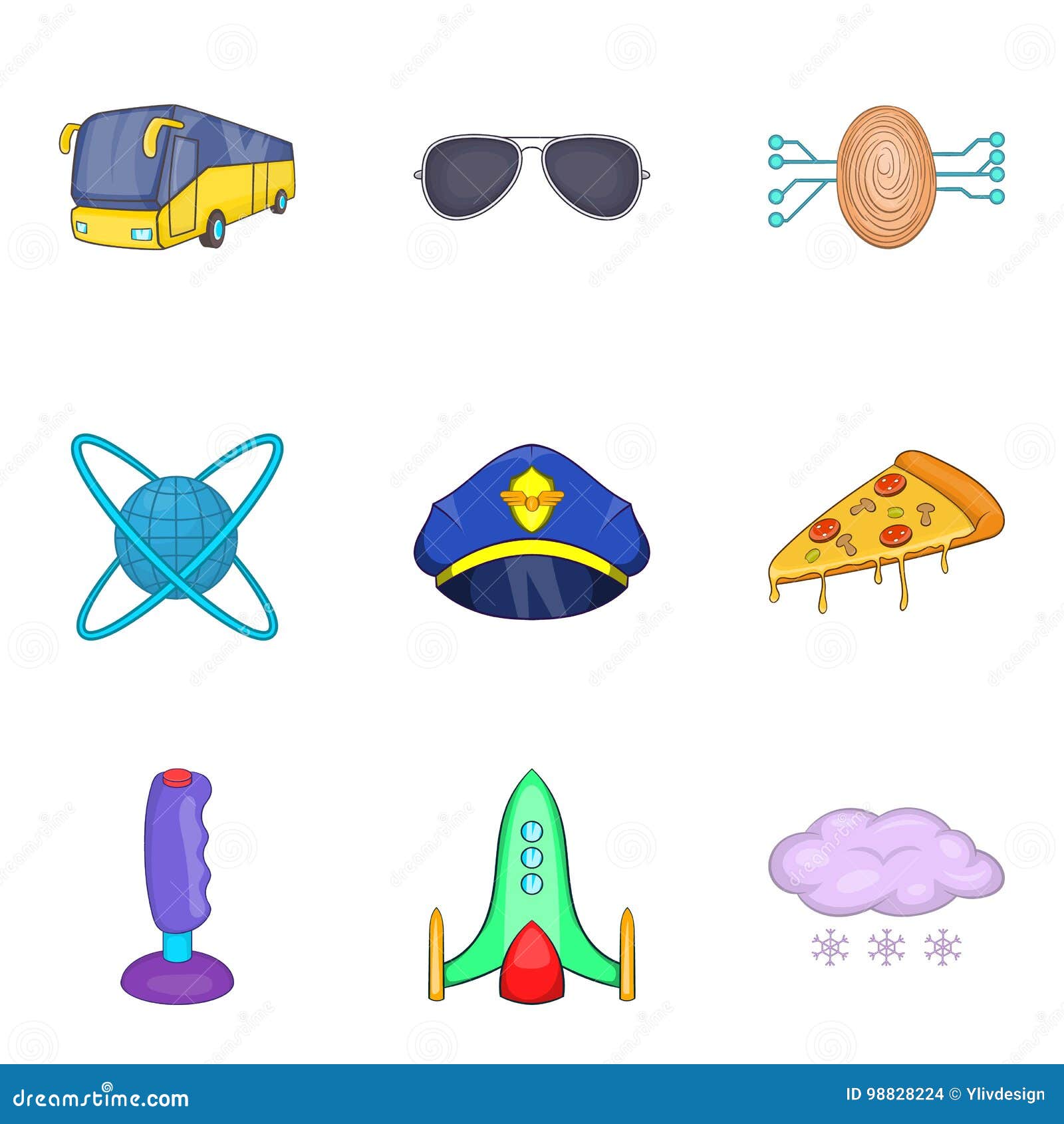 Passing Icons Set, Cartoon Style Stock Vector - Illustration of hornet ...