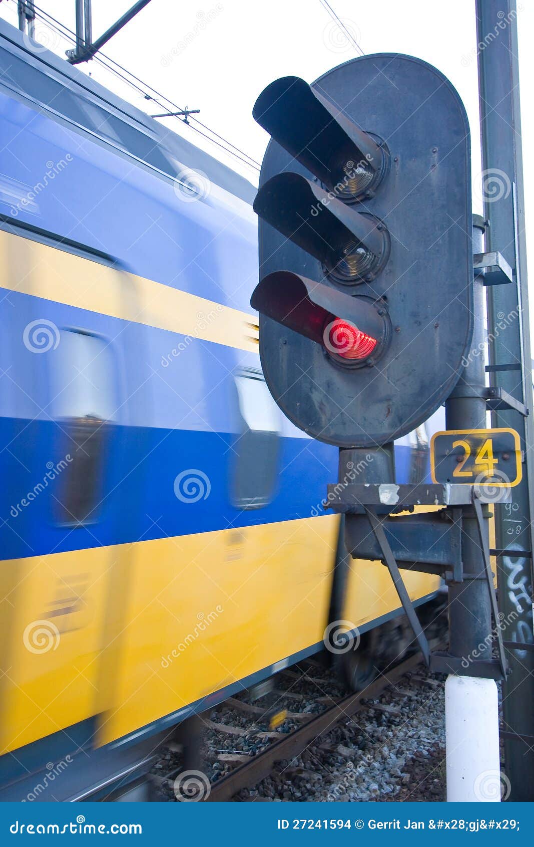 Dutch Train Passing a Red Sign Stock Photo - Image of lovely, expensive ...