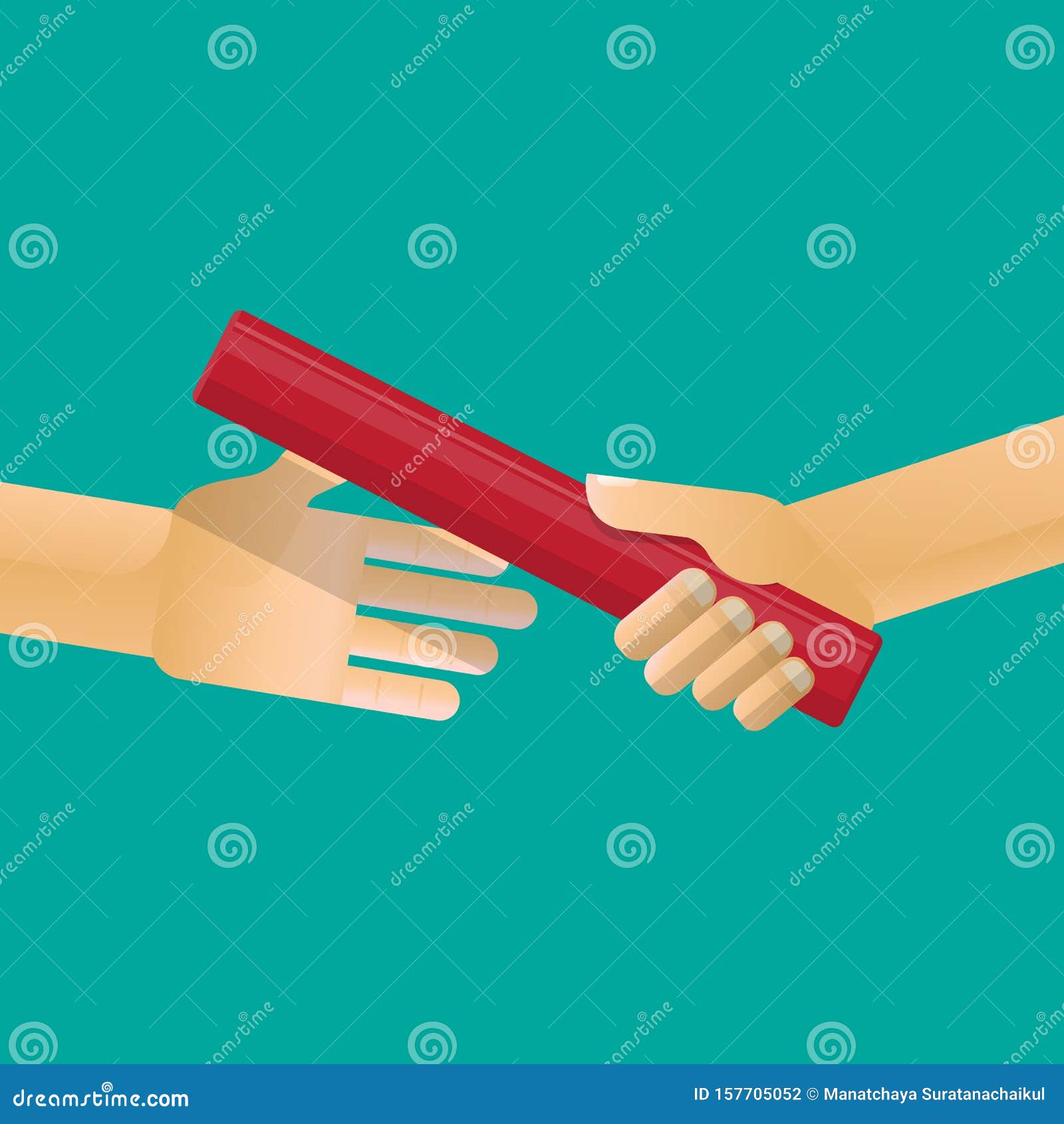 A Relay Baton Passed Between Hands, Symbolizing Teamwork Royalty-Free ...