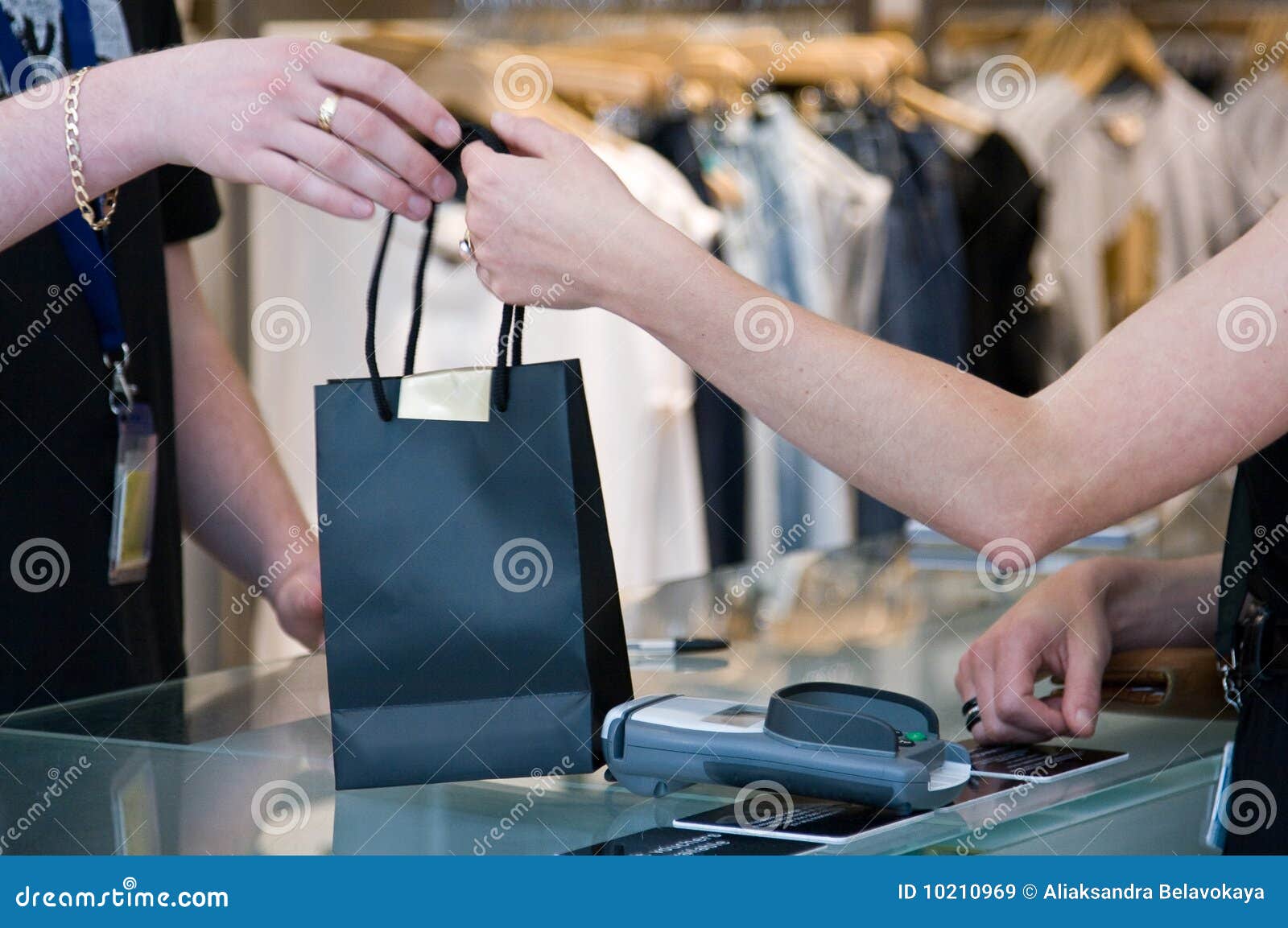 Passing The Shopping Bag Royalty-Free Stock Image | CartoonDealer.com ...
