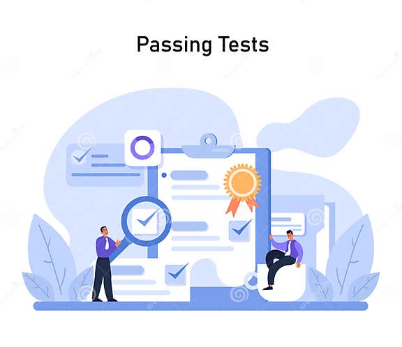 Passing Tests Concept. Flat Vector Illustration. Stock Vector ...