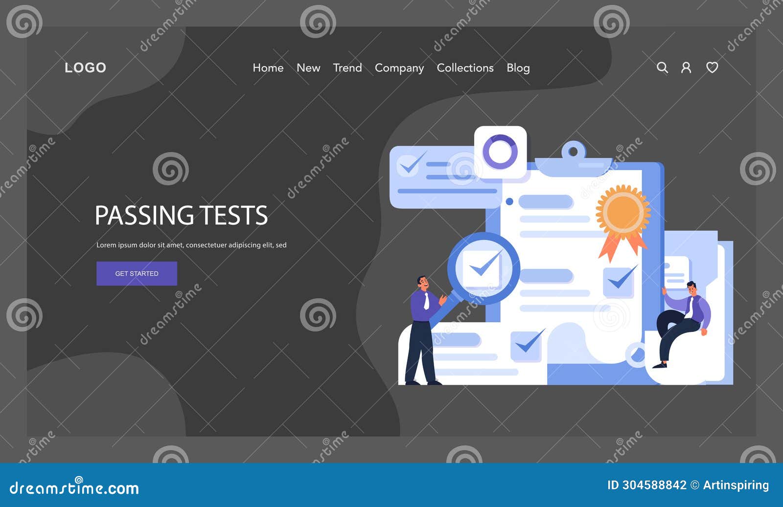Passing Tests Concept. Flat Vector Illustration. Stock Illustration ...