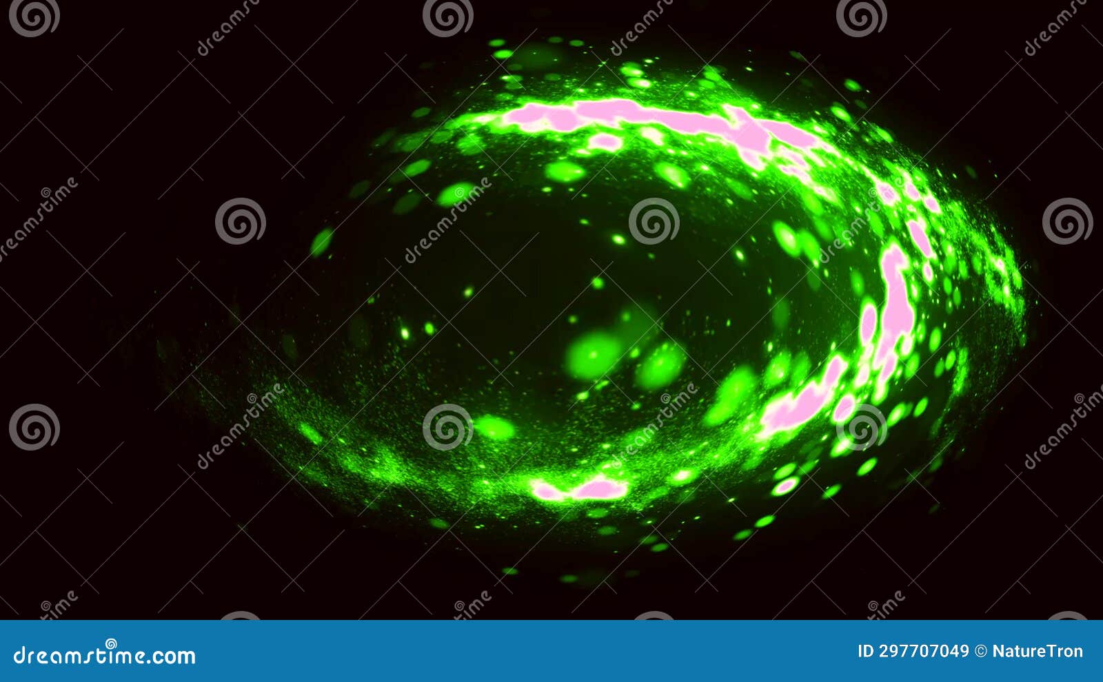 Passing Two Rays of Green Light on a Black Abstract Background Stock ...