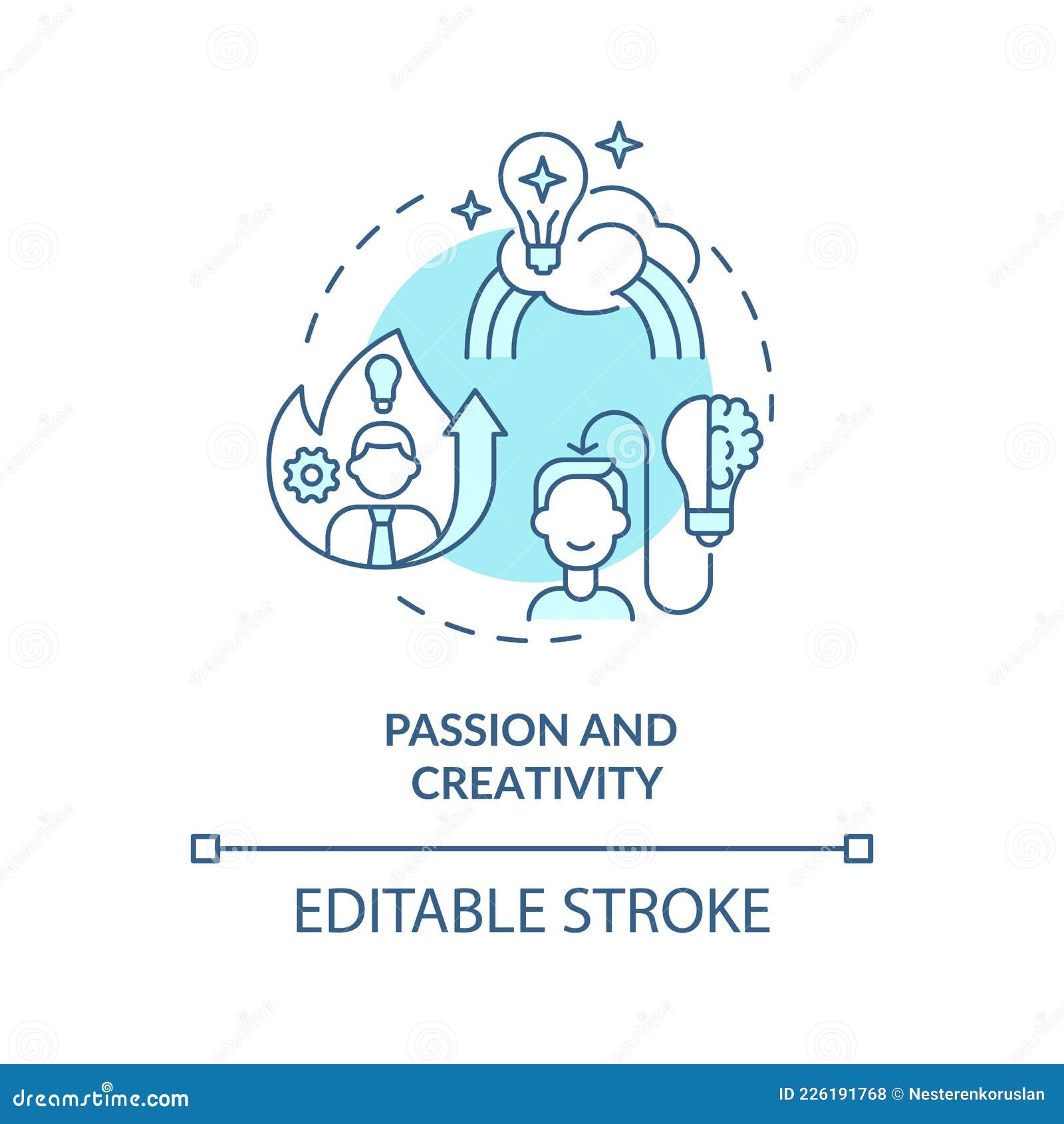 Passion and Creativity Blue Concept Icon Stock Vector - Illustration of ...