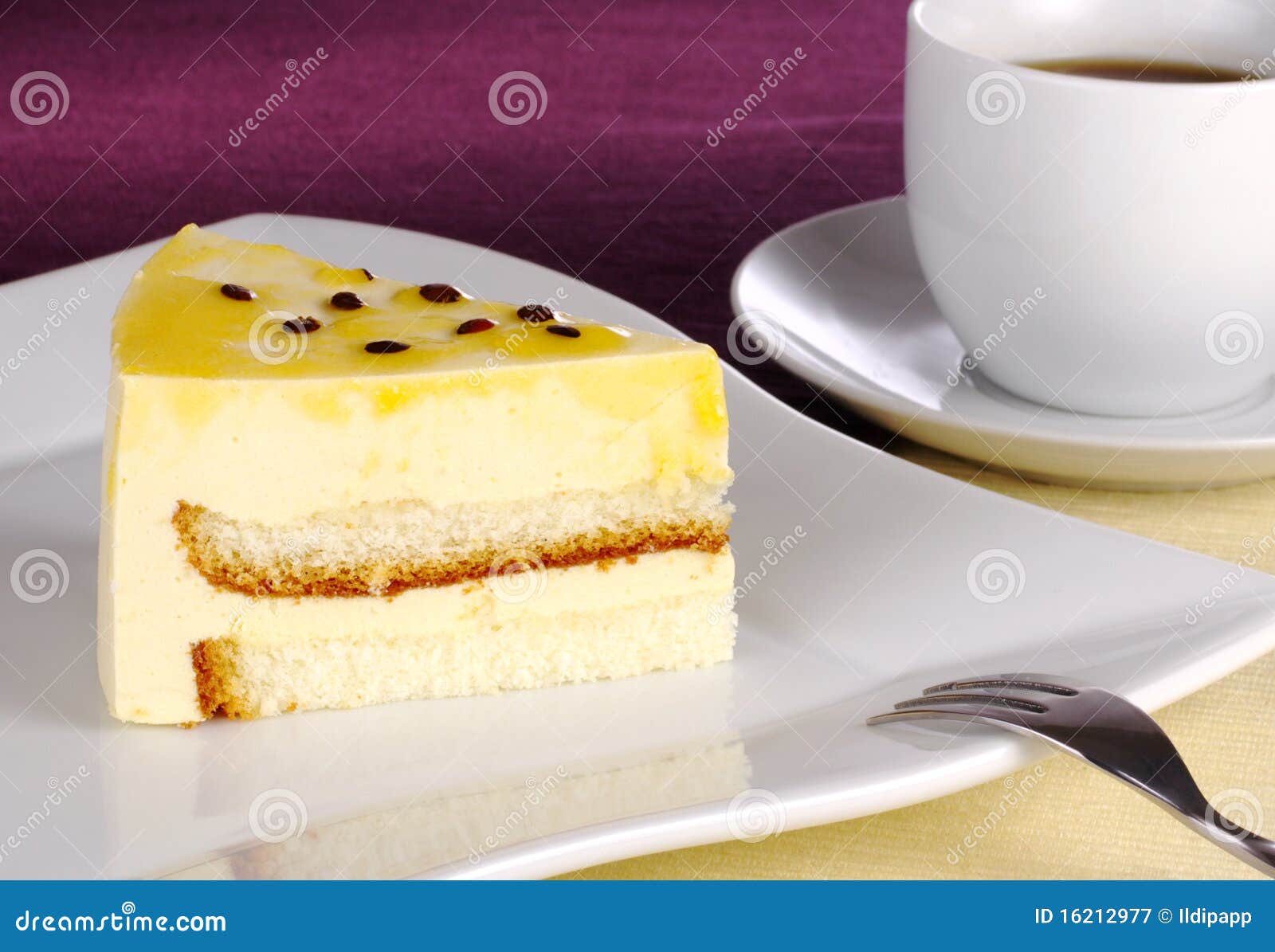 Passion-fruit Cake stock image. Image of coffee, cake - 16212977