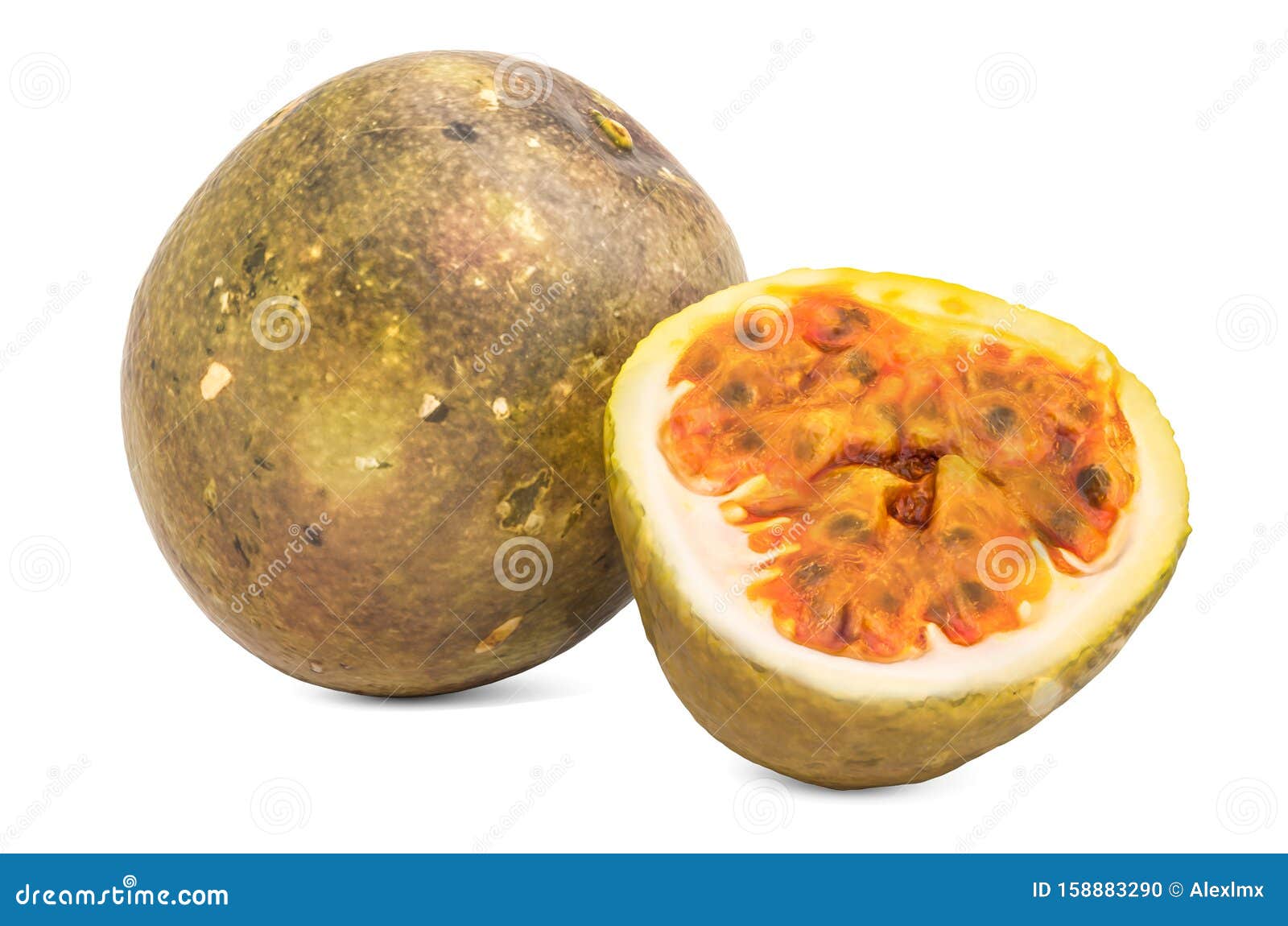 Passion Fruit and Its Cross-section 3d Rendering with Realistic Texture ...