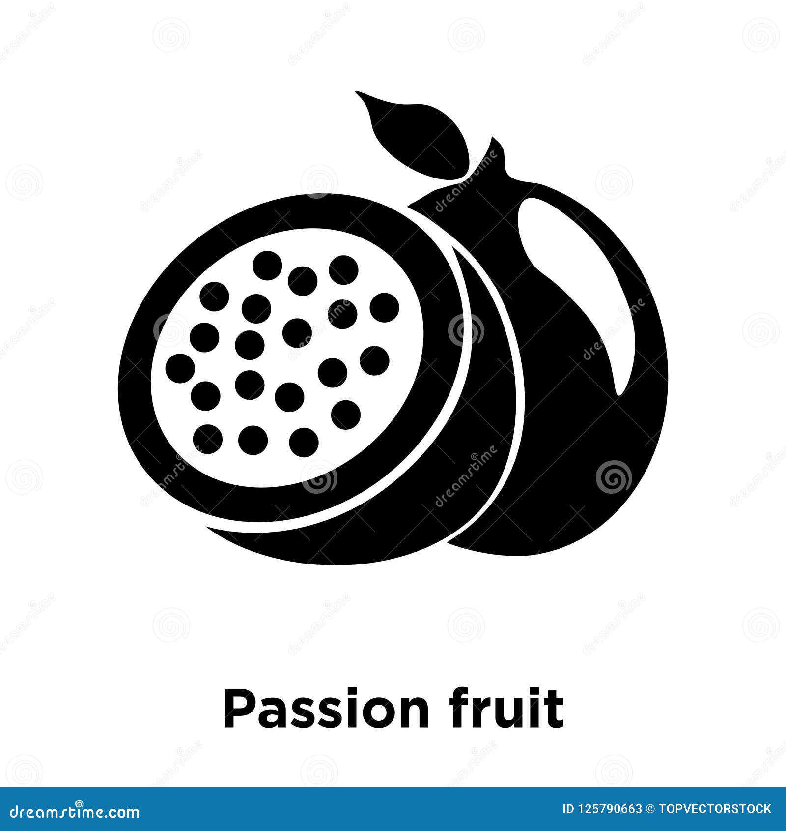 Passion Fruit Icon Vector Isolated On White Background Logo Con Stock