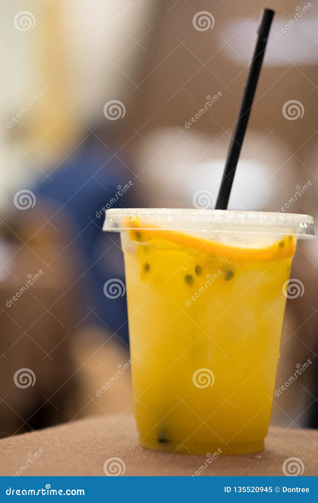 Passion Fruit Soda Drink with Ice Stock Image - Image of sweet, glass ...