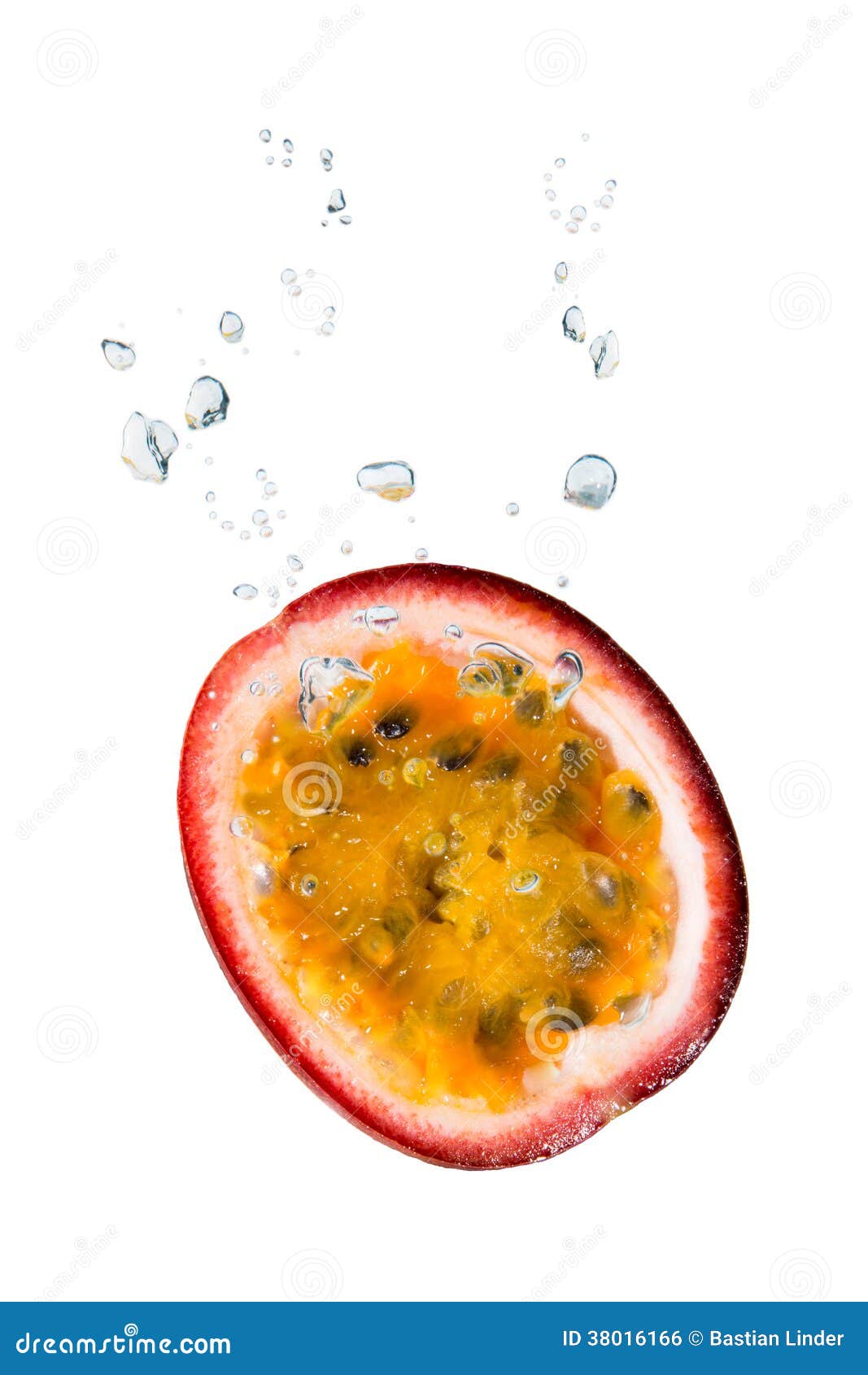 Passion Fruit in Water with Air Bubbles Stock Photo - Image of ...