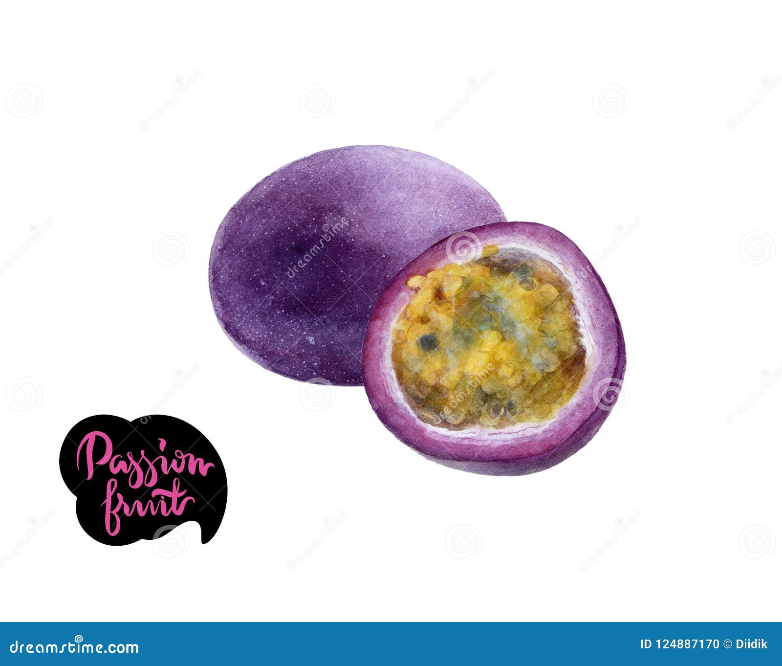 Passion Fruit Watercolor Illustration Stock Illustration Illustration