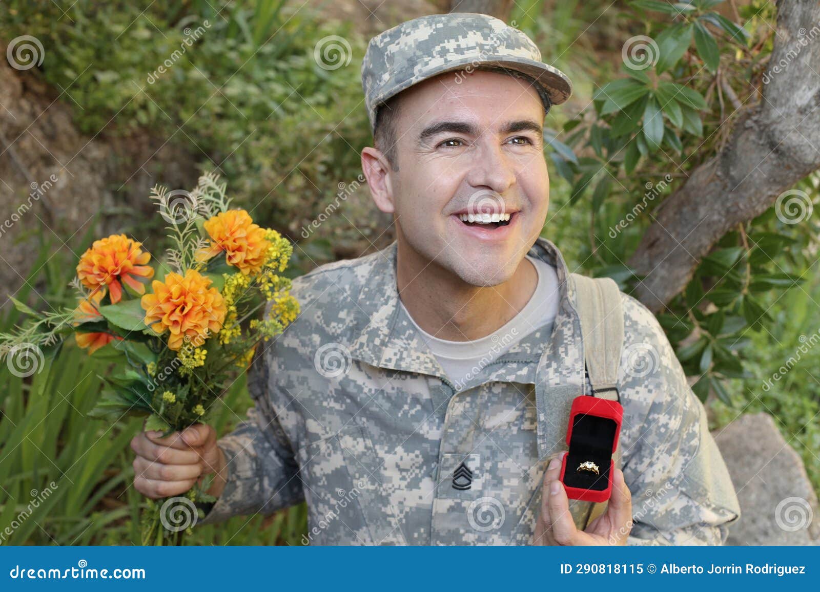 Passionate Army Soldier Coming Back Home with a Surprise Stock Image ...