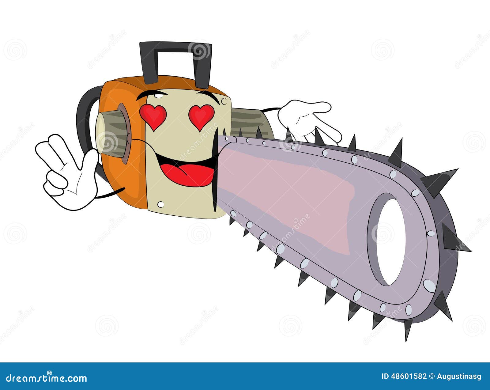 Passionate Chainsaw Cartoon Stock Illustration | CartoonDealer.com ...